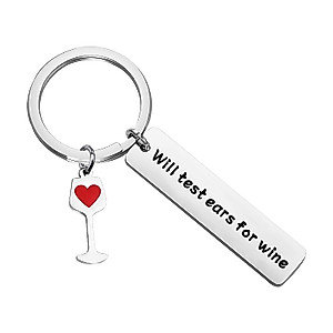 CHOORO Funny Audiology Audiologist Gift Will Test Ears For Wine Keychain Sound Wave Art Audiology Gift (Will Test Ears K)