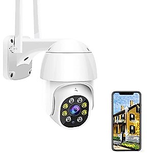 GT HITGX Security Cameras Outdoor, 3MP HD Wireless Security Camera Pan-Tilt 360° View, Home Security Camera with Motion Detection, Auto Tracking Color Night Vision, IP66 Waterproof, 2-Way Audio