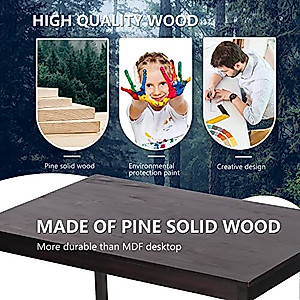 Vnewone Dining Table Set for 4,Kitchen Table and Chairs for Dining Room,Modern Wood Kitchen Set for Small Space,Dark Brown