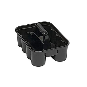 Rubbermaid Commercial Products Deluxe Carry Caddy for Cleaning Products, Spray Bottles, Sports/Water Bottles, and Postmates/Uber Eats Drivers, Black (FG315488BLA)
