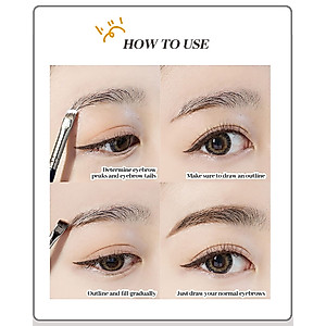 Ultra-Thin Angled Eyebrow Eyeliner Brush Set - 2Pcs Angled Precision Eye Brow Makeup Brush, Fine Point Eyeliner Brush, Cruelty-Free Synthetic Bristles Slanted Pro Eye Makeup Tool Kit, Gift for Women