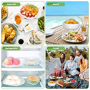 300Pcs Reusable Elastic Food Bowl Storage Covers, Sublaga Bowl Covers, Dish Plate Covers, Alternative to foil, Plastic Wrap,BPA Free