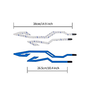 4PCS Upgrade Rechargeable Motorcycle Helmet Light, Night Riding Signal EL Light Sticker, 3 Mode Led Helmet Light Strip Accessories for Bike (Rechargeable Powered, Blue)