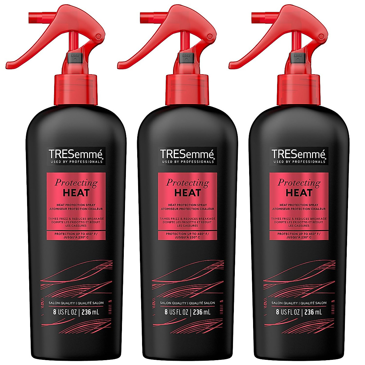 TRESemmé Heat Protection Spray for Hair, 3-Pack – Vitamin-Enriched Anti-Frizz Hair Products, 8 Oz Ea