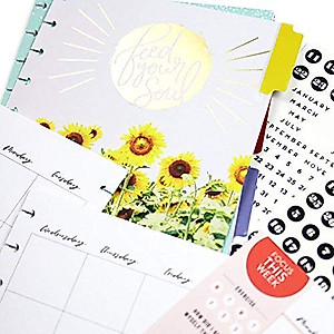 me & my BIG ideas 6 Month Wellness Extension - The Happy Planner Scrapbooking Supplies - 7 Pre-Punched Dividers - Undated Monthly & Weekly - 2 Sticker Sheets with Months and Numbers - Classic Size