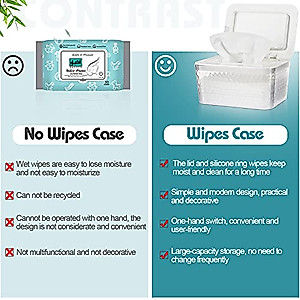 Jitnetiy Wipes Holders, Large Capacity Wipes Dispenser Box Wipes Case Dustproof Wipes Box with Lid Keep Diaper Wipes Fresh (White)