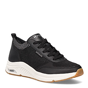 Skechers Women's Street Arch Fit S-Miles-Walk On Sneaker 8.5 B(M) US Black