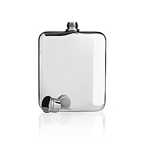 Viski Silver Flask, Polished Stainless Steel Flask with Screw Top for Alcohol, Liquor Flask for Men, 6 Ounces, Set of 1