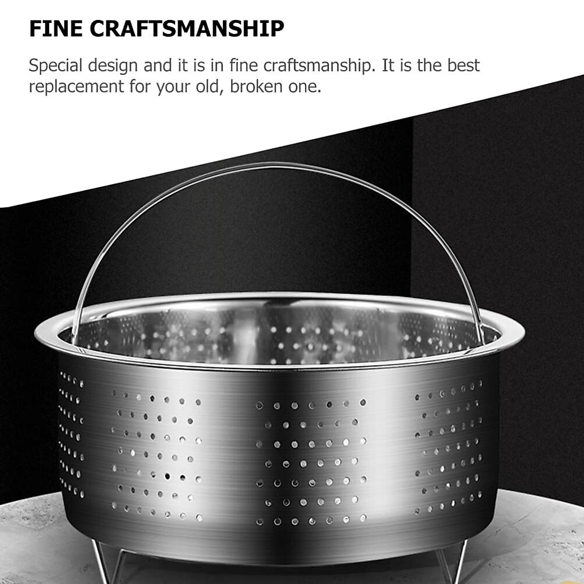 DOITOOL Stainless Steel Steamer Basket for Metal Steamer Insert Steaming Rack with Handle Vegetables Fruit Colander Strainer Rice Cooker Steaming Basket for Dumpling Dim Sum 22cm