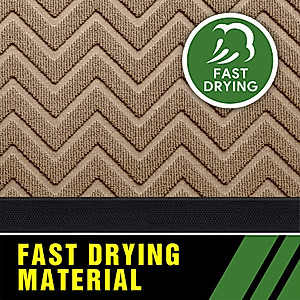 AMAGABELI GARDEN & HOME Outside Shoe Mat Rubber Doormat for Front Door 18"x 30" Outdoor Mats Entrance Waterproof Rugs Dirt Debris Mud Trapper Carpet for Patio Non Skid Doormats BG043