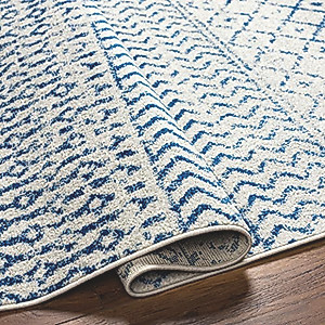 Artistic Weavers Chester Boho Moroccan Area Rug, 7'10" x 11', Cream/Royal Blue