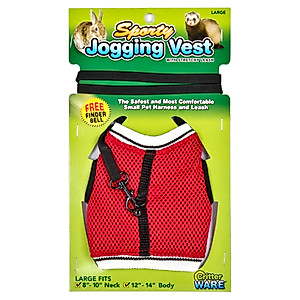 Ware Manufacturing Nylon Walk-N-Vest Pet Harness and Leash for Small Pets, Large - Colors May Vary