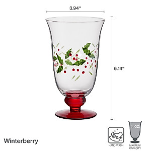 Pflatzgraff Winterberry Wine Goblets, Set Of 4, Clear, 13 fluid ounces