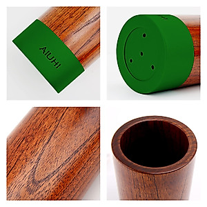 AIUHI Wood Cooking Utensil Holder for Countertop,Teak Crock Organizer Caddy, Wooden Holder for Kitchen Utensils,for Spoons Spatula Straw Cutlery Accessories Utensils Storage (Green)