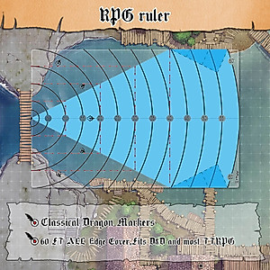 Byhoo Spell AOE Damage Template DND Area Effect Markers Upgraded 60ft AOE Area Damage Measure Tool Tabletop Game Mat Accessories for Dungeons and Dragons 5E Pathfinder