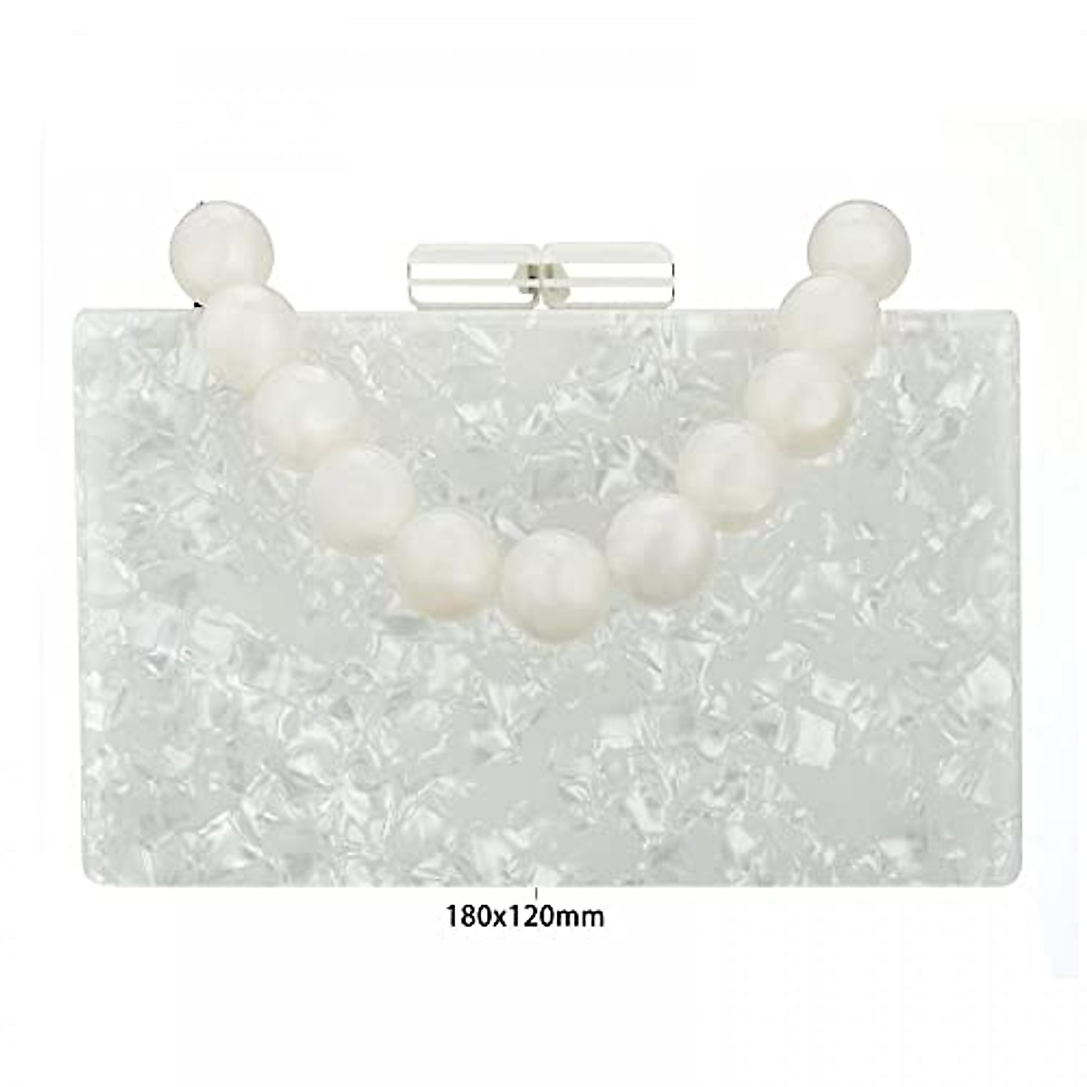 Simcat Silver Acrylic Clutch Purse for Women Marbling Evening Box Clutch Chain Shoulder Crossbody Handbags