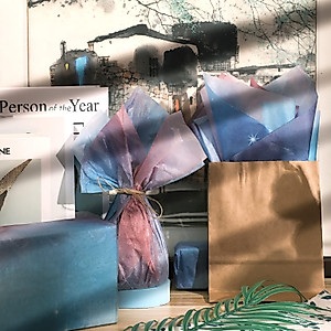 Bolsome 100 Sheets Pink-Blue Gradient Tissue Paper Bulk, Pastel Turquoise Wrapping Tissue Paper Sheets for Christmas Birthday Baby Showers Wedding Thanksgiving Gift Wrapping DIY Crafts Arts, 20 x 14"