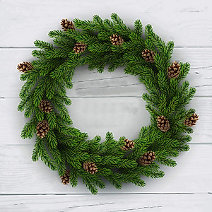 Purple Star Alpurple 100 Packs Artificial Pine Needles Branches Garland-6.7x2.0 Inch Green Plants Pine Needles, Fake Greenery Pine Picks for DIY Garland Wreath Christmas and Home Garden Decoration (100pcs)