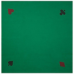 GSE 40" x 40" Casino Poker Card Playing Tabletop Felt Layout Mat, Playing Card Poker Games Square Table Mat