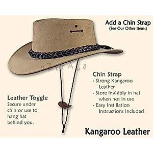 Oztrala HAT P-Leather HSRZ Felt Breezer Mesh Mens Women Cowboy Australian Jacaru Aussie Outback Western Golf Fishing Bush Camping Hiking Rizon US (7 3/8, Grey)