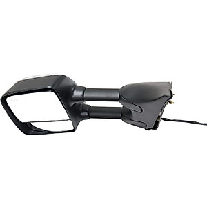 Kool-Vue Driver Side Mirror Compatible with 2004-2015 Nissan Titan Manual Folding, Heated, Chrome, With Blind Spot Glass, Towing, Power Glass, Black base - NI1320202