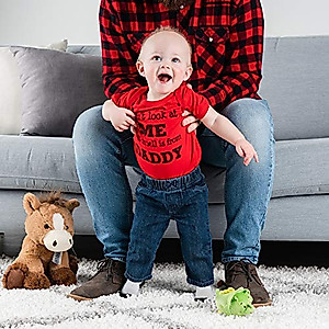 Apericots Baby Bodysuit, Funny Baby Clothes, Don't Look at Me, That Smell is from Daddy, Newborn, Light Blue