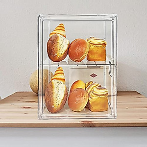 Montex Large Bread Box for Kitchen Countertop, 3 Layers Adjustable Food Safe Clear Bread Storage for Bread, Bagel, Muffins
