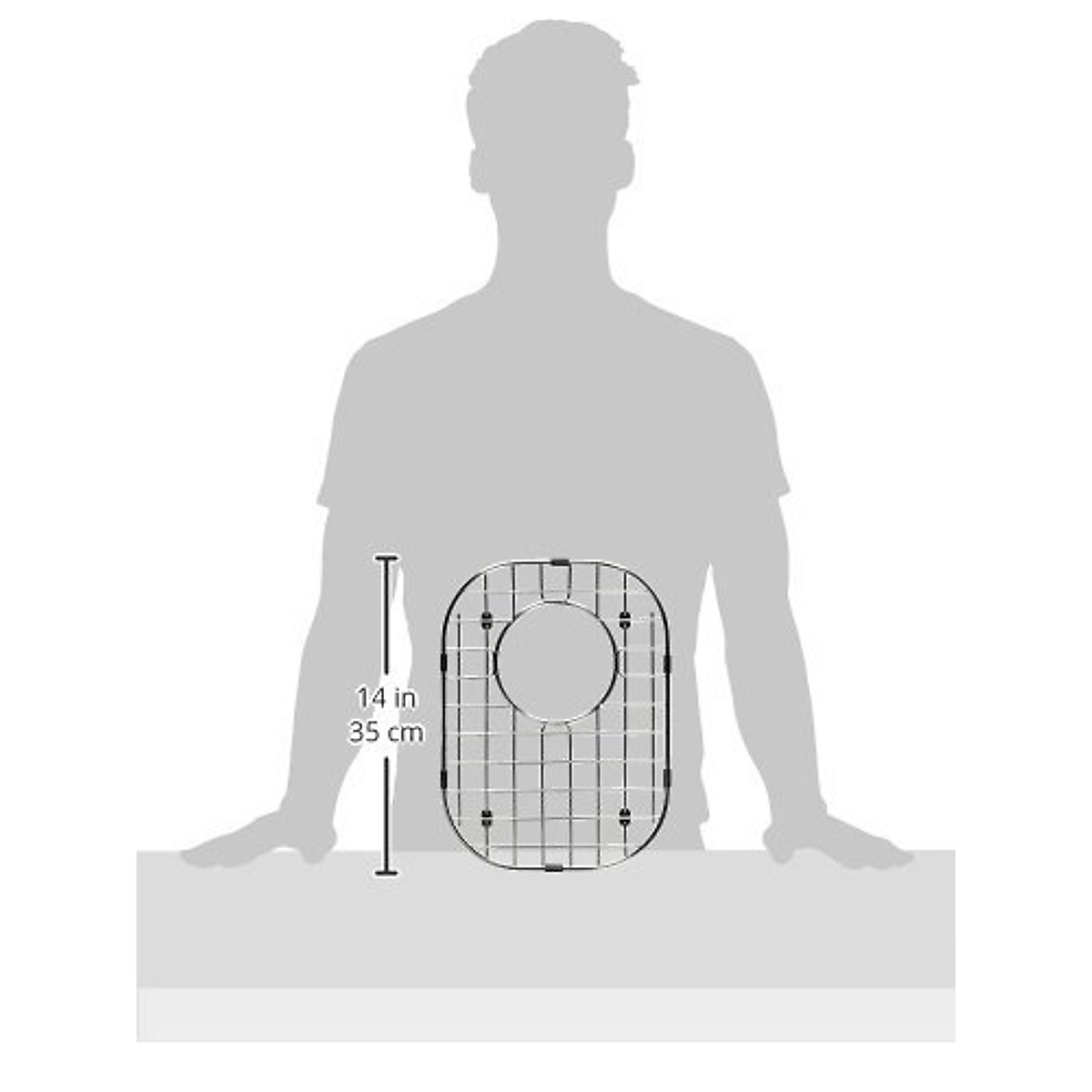 Houzer BG-1400 Wirecraft Kitchen Sink Bottom Grid, 9.62-Inch by 13.12-Inch,9-5/8-by-13-1/8-Inch,Stainless Steel