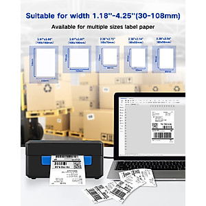 CLABEL Bluetooth Shipping Label Printer,4x6 Thermal Label Printer for Small Business Shipping Packages, Compatible with Amazon, Ebay, Etsy, Shopify, FedEx, UPS, etc, Support Windows,Mac CT428S
