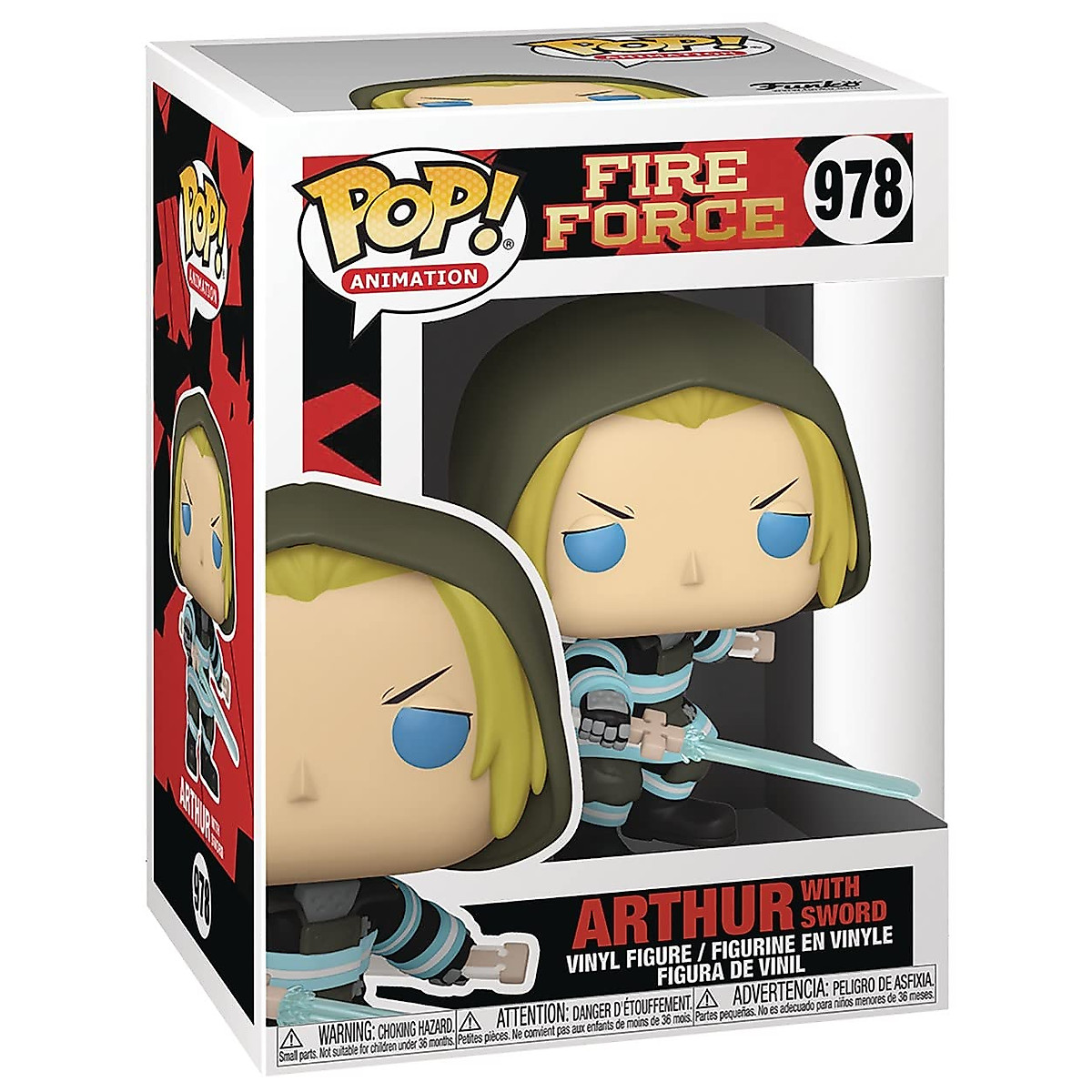 POP Fire Force Arthur with Sword Funko Pop Vinyl Figure (Bundled with Compatible Pop Box Protector Case) Multicolored 3.75 inches