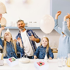 Zzrywuty 50 Packs 5x5x2.5in White Cookie Boxes, Bakery Boxes with Window, Mini Cake Boxes, Cupcake Container Boxes for Cookies, Pastry, Pie, Strawberries, Donuts, Candy, Desserts, Small Cake