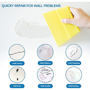 HOMMEE Drywall Repair Kit,Drywall Hole Patch Repair Kit to Fix Wall Surface Holes and Creak Damage with White Repair Putty 8.5OZ,Scraper,Sanding Pad Fill Quick and Easy Solution