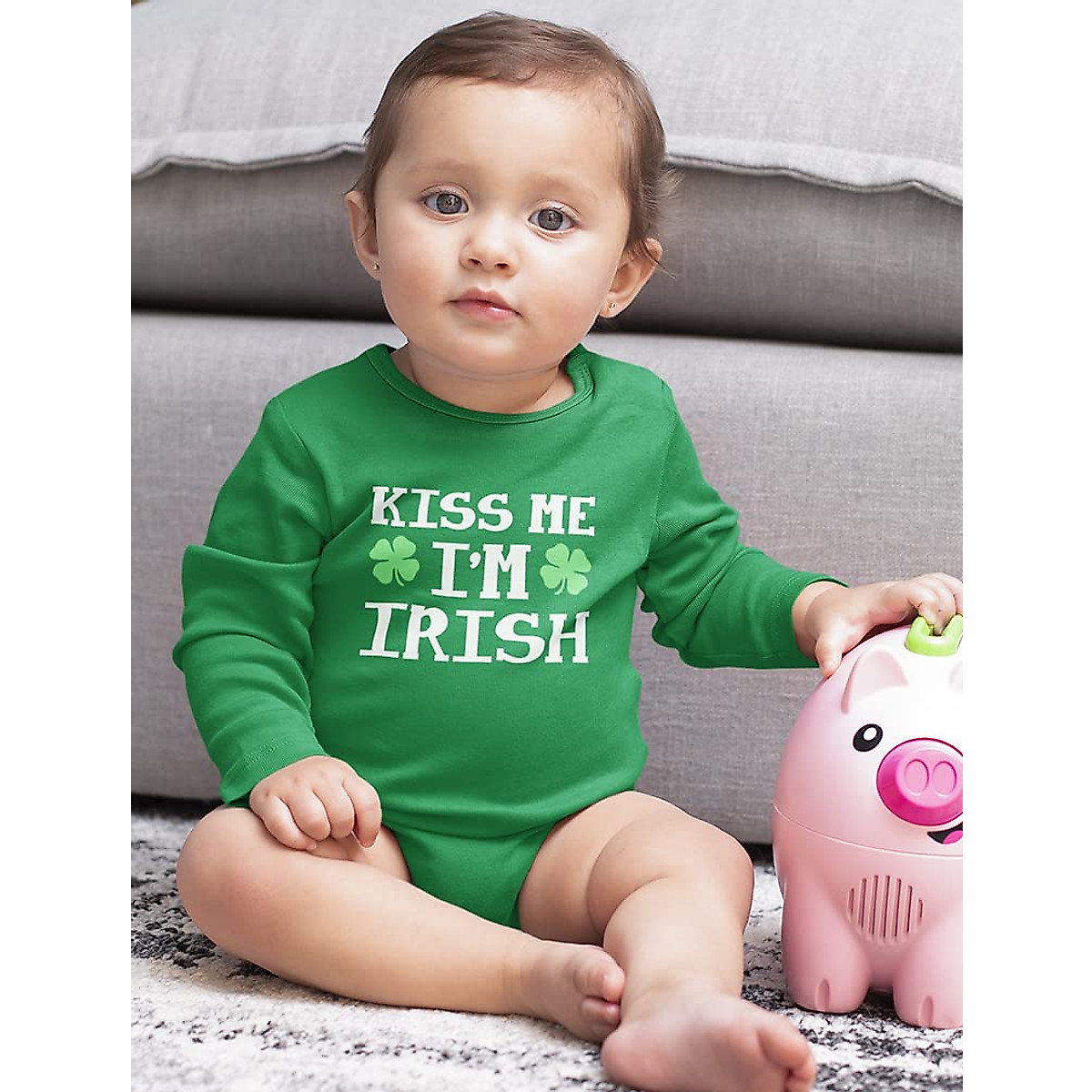 Tstars My First St Patricks Day Outfit Irish Shamrockin Long Sleeve Baby Bodysuit 18M Green