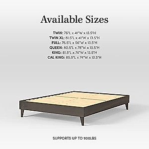 eLuxurySupply Wood Bed Frame | Made with 100% New Zealand Pine | Solid Mattress Platform Foundation Pressed Pine Slats | Easy Assembly | Califonia King - Grey Barn Wood