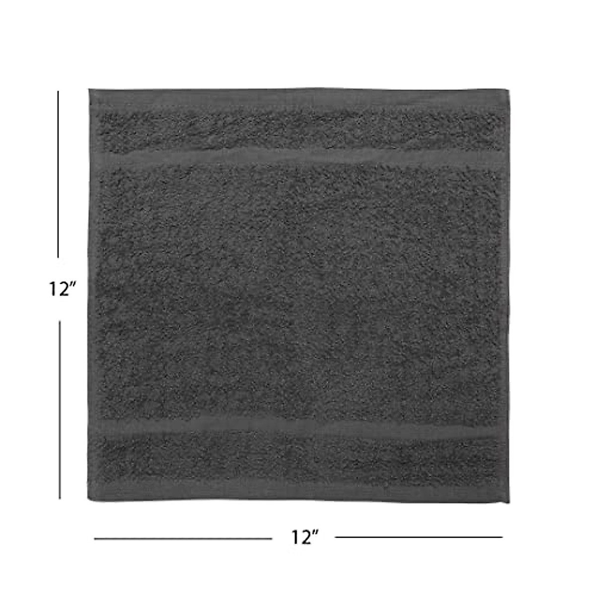 Avalon Towels Cotton Washcloths – (Pack of 24) Size 12x12 Inches Premium Ring Spun Cotton, Super Absorbent Soft Face Towels, Gym Towels, Hotel Spa Quality, Reusable Multipurpose Towels (Grey)