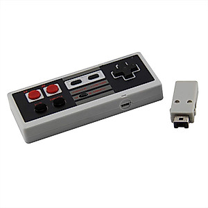 OSTENT Rechargeable Wireless Controller Gamepad for Nintendo NES Mini Classic Edition Famicom Mini Console Color White