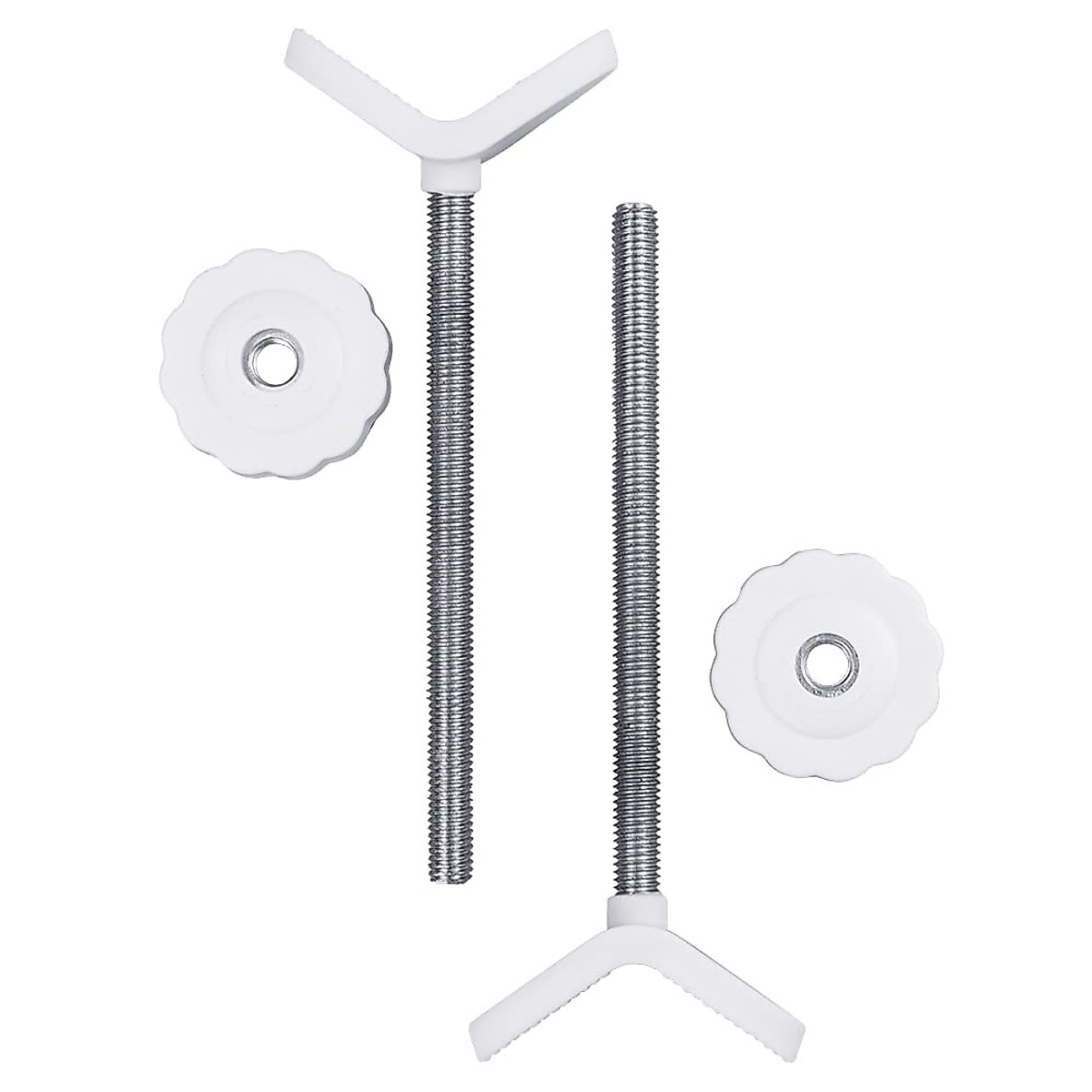 Sungrace 2 Pack Extra Long Y Spindle M8 Stair Banister Baby Gate Adaptors for Dreambaby Pressure Mounted Security and Pet Safety Gates (White, 8mm)