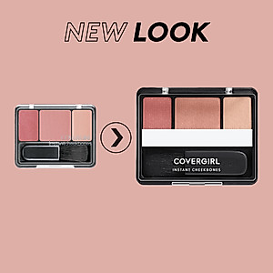COVERGIRL Instant Cheekbones Contouring Blush Peach Perfection, Palette, .29 Oz, Blush Makeup, Pink Blush, Lightweight, Blendable, Natural Radiance, Sweeps on Evenly
