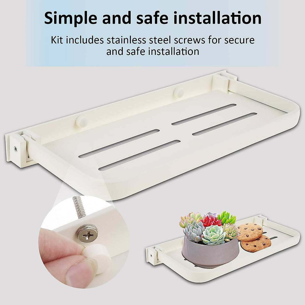 KTZCTPCA 2Pcs RV Foldable Shelf, 12 Inch Easy to Install RV Drop Down Shelf, Space Saving Fold Down Wall Shelf, Wall Mounted RV Floating Shelf, RV Fold-Down Storage Panel Compact Camper Accessories