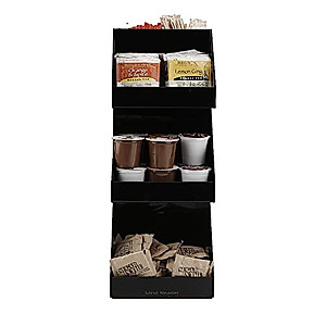 Mind Reader Acrylic 3-Tier Coffee / Tea Condiment Organizer, Black