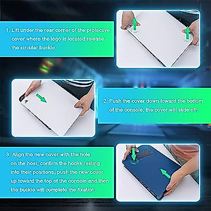 SIKEMAY PS5 Console Cover Plates for Disc Edition, Hard Shockproof Anti-Scratch Playstation 5 Console Replacement Faceplate, Protective PS5 ABS Shell with Fan Vents for PS5 Disc Edition - Navy Blue