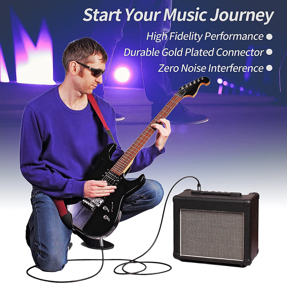 ARLX Guitar Cable 10 Feet Professional Guitar Amp Cord 1/4 inch Instrument Cable, Electric Bass Guitar Cable