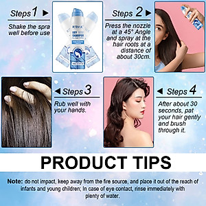 Valleylux Dry Shampoo for Women, Lemon & Orange Fragrance, Dry Shampoo for Dark, Blonde and Brunettes, 6.73 fl.oz.