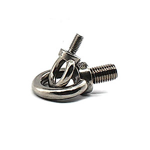 304 Stainless Steel M10 Lifting Rigging Eyebolt Ring Shaped with Standard Length of Thread Pack of 6 pcs