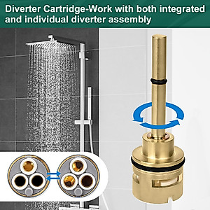 RP51919 6-Setting Diverter Cartridge with Extension Kit for Delta Faucet Valve Body R11000 and R22000, Faucet Replacement Part, Brass & No Leakage