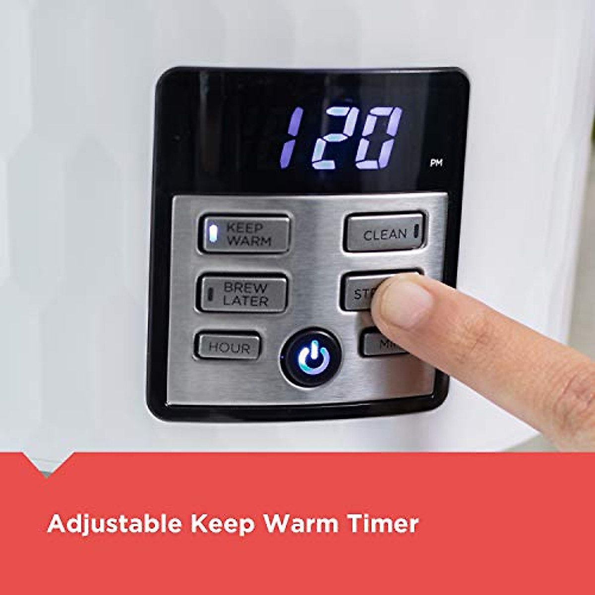 BLACK+DECKER Honeycomb Collection 12-Cup Programmable Coffeemaker, with Premium Textured Finish, White