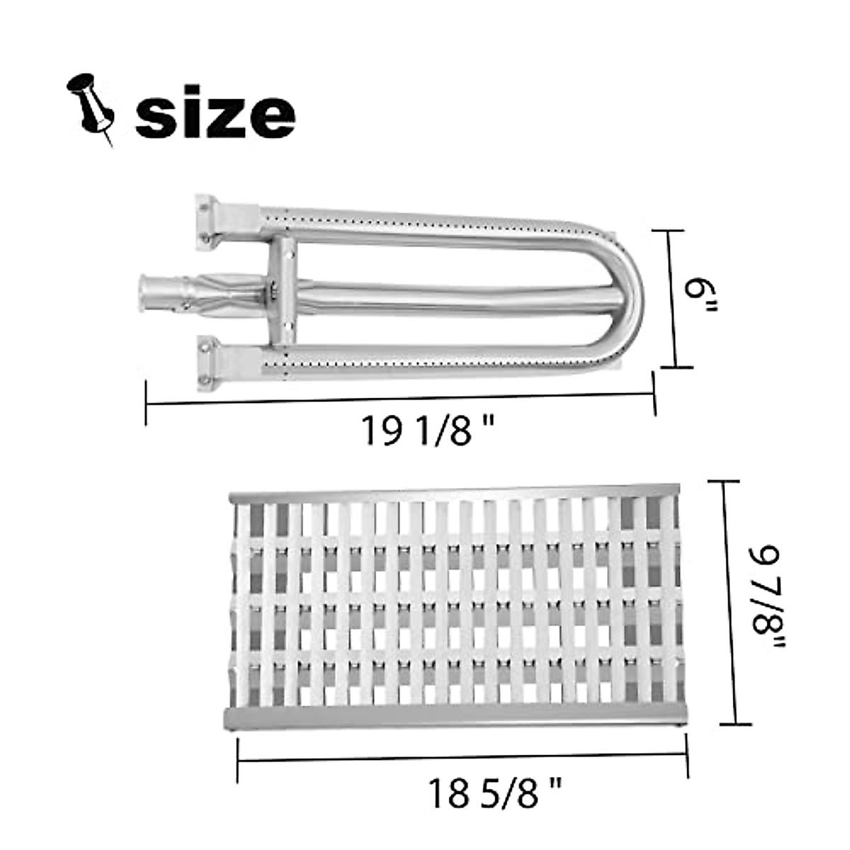 Clivimi Ceramic Rod Radiant Tray for DCS BBQ Grills 27DBQR, DCS 36 BGB36-BQARL, DCS 48 BGB48-BQARN, Gas Grill Replacement Parts, Stainless Steel Grill Heat Plates Shield Grill Burners Briquette Tray