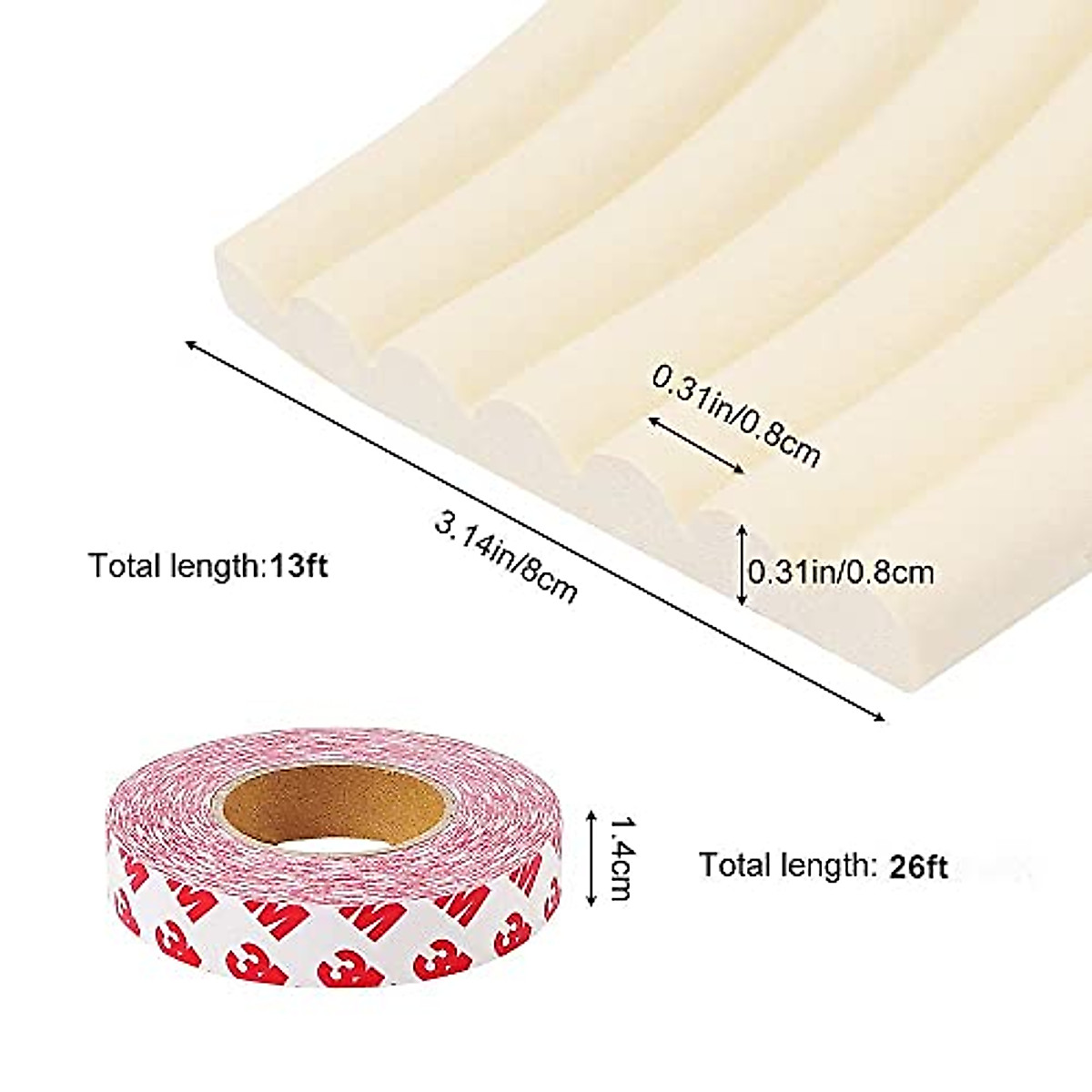 Baby Proofing Safe Edge & Corner Guards Cushion 13ft - Thickened Child Safety Furniture Bumper & Table Protectors. Pre-Taped Corners(W Beige)