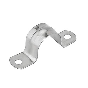 ISPINNER 25pcs M25 Stainless Steel Rigid Pipe Strap for 1 Inch Hose OD, 2 Holes Cable U Bracket Clamp Hanger Tube Strap Tension Clips