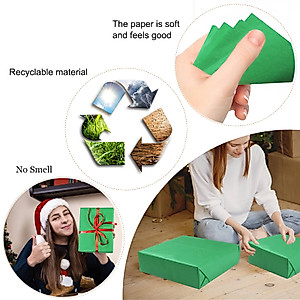 100 Sheets Green Tissue Paper - Artdly 14 x 20 Inches Recyclable Green Wrapping Paper Bulk for Weddings Birthday DIY Project Wrapping Crafts Decor